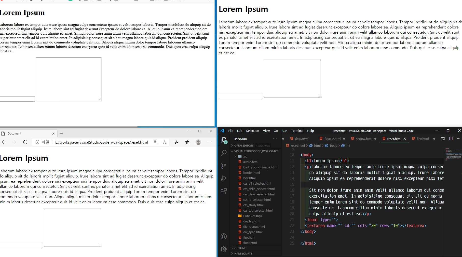 HTML5 + CSS3 24강 - 초기화 코드